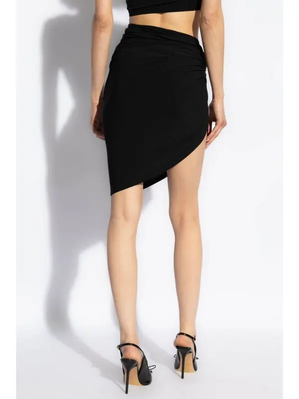 Jacquemus La Mini Jupe Draped Mini Skirt - Black