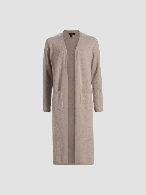 SAKS FIFTH AVENUE Collection Cashmere Open-front Duster - Pebble Heather