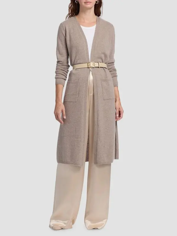 SAKS FIFTH AVENUE Collection Cashmere Open-front Duster - Pebble Heather