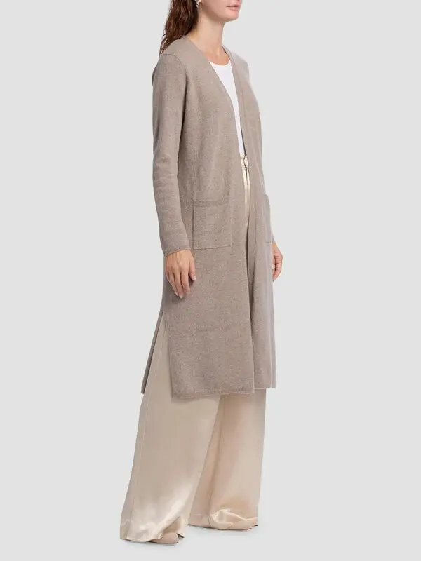 SAKS FIFTH AVENUE Collection Cashmere Open-front Duster - Pebble Heather