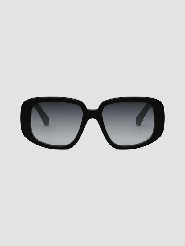 Celine Three Dots 55mm Geometric Sunglasses - Gradient Grey Black
