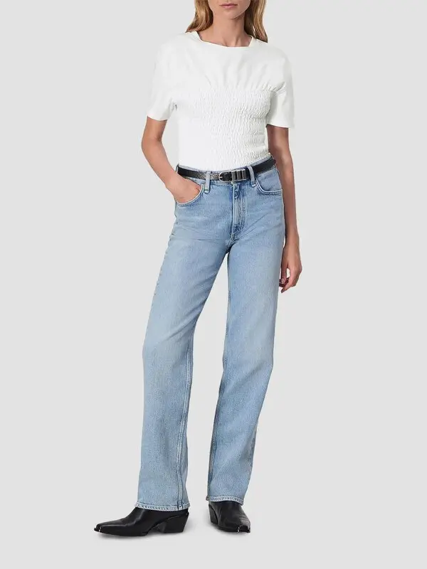Rag & Bone Smocked Short-sleeve T-shirt - White