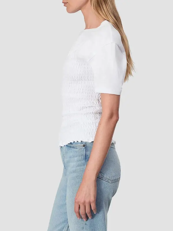 Rag & Bone Smocked Short-sleeve T-shirt - White