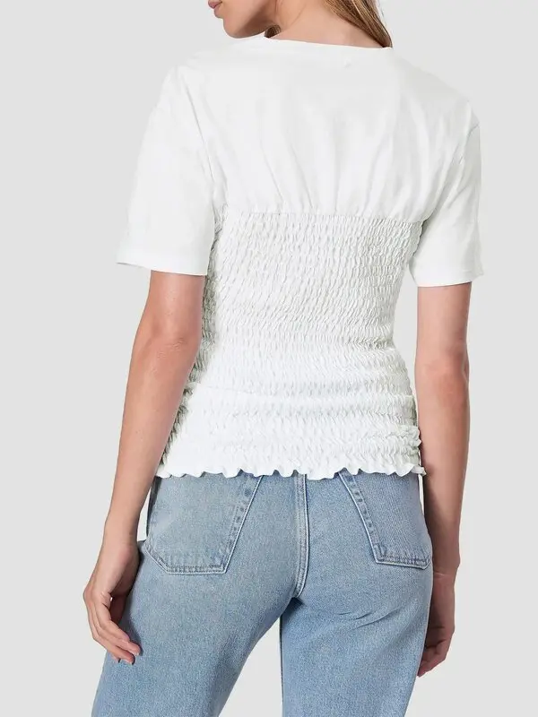 Rag & Bone Smocked Short-sleeve T-shirt - White