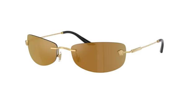 Versace Rimless Sunglasses - Bronze Mirror Gold
