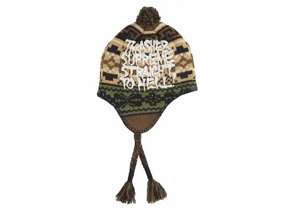 Supreme Thrasher Earflap Beanie - Brown