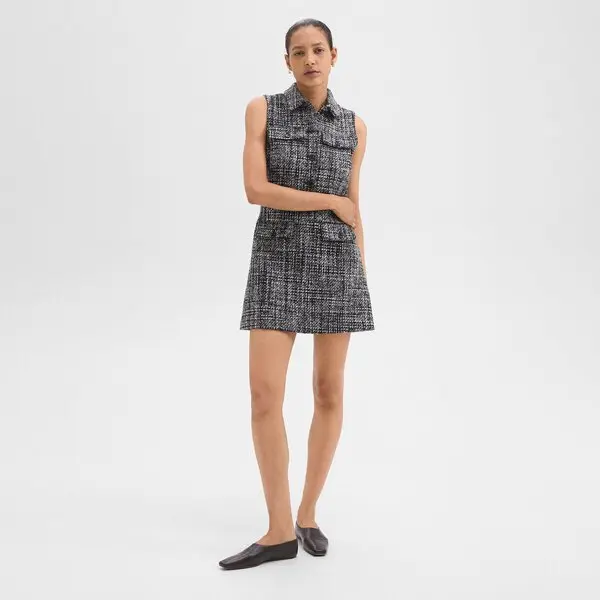 Theory Military Tweed Mini Dress