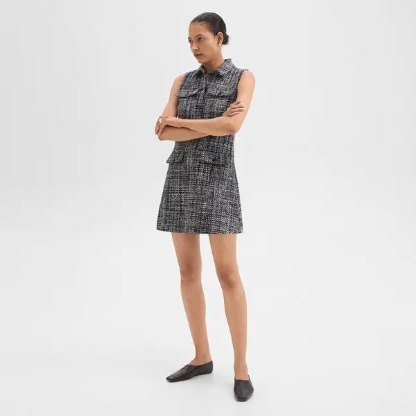 Theory Military Tweed Mini Dress