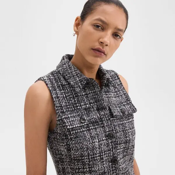 Theory Military Tweed Mini Dress