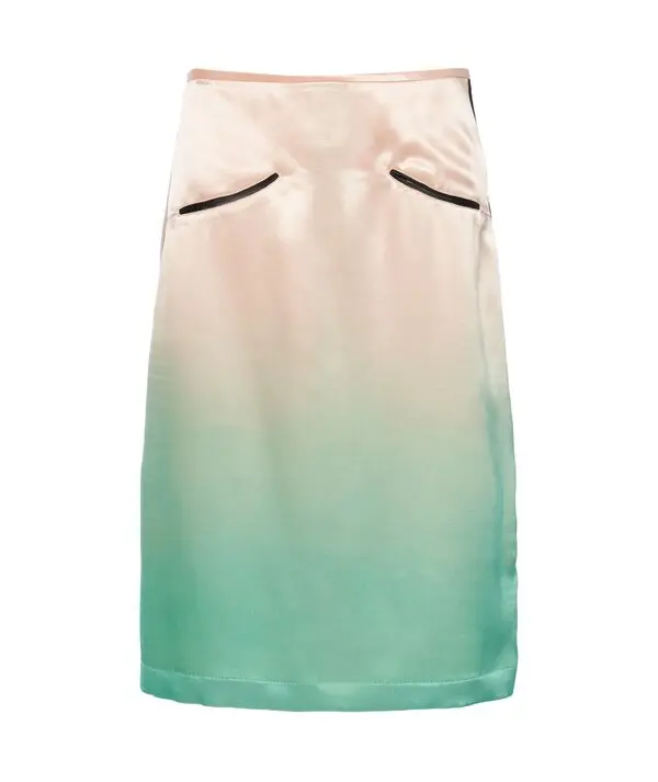 JIL SANDER Ombré Satin Midi Skirt - Pink