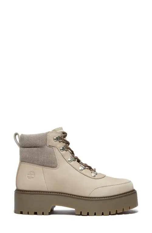 Timberland Stone Street Platform Hiking Boots - Medium Grey Nubuck