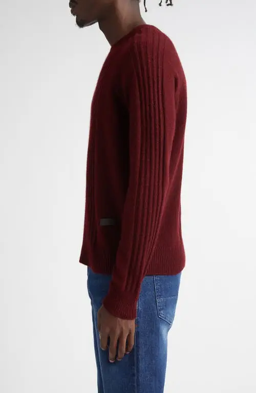 Isaia Ribbed Crewneck Cashmere Sweater