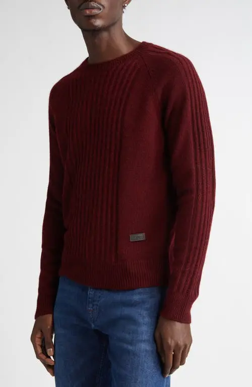 Isaia Ribbed Crewneck Cashmere Sweater