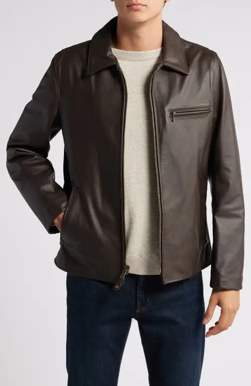 SCHOTT Waxy Cowhide Leather Moto Jacket