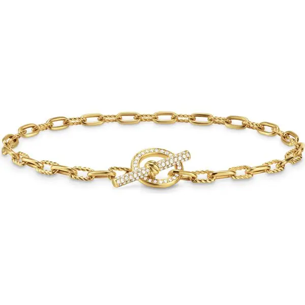 David Yurman Madison® Pavé Toggle Chain Bracelet In 18k Yellow Gold With Diamonds - 18k Gold