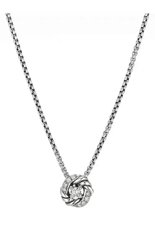 David Yurman Infinity Pendant Necklace - Silver Pave