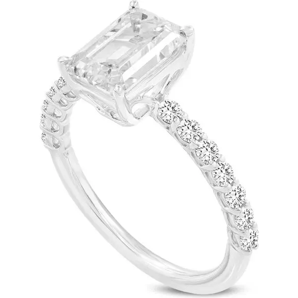 LUVMYJEWELRY Calista Lab Grown Diamond Engagement Ring - 14k White Gold