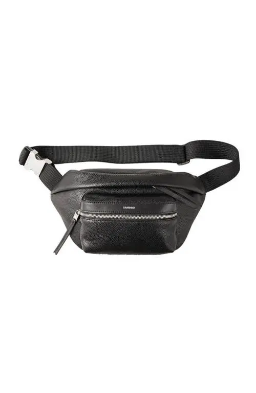 Sandro Leather Belt Bag - Black