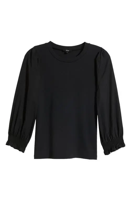 Rails Landyn Elbow Sleeve Mixed Media Knit Top