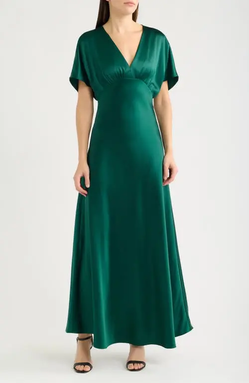 CECE DUPRAZ Dolman Sleeve Cocktail Midi Dress - Dark Forest