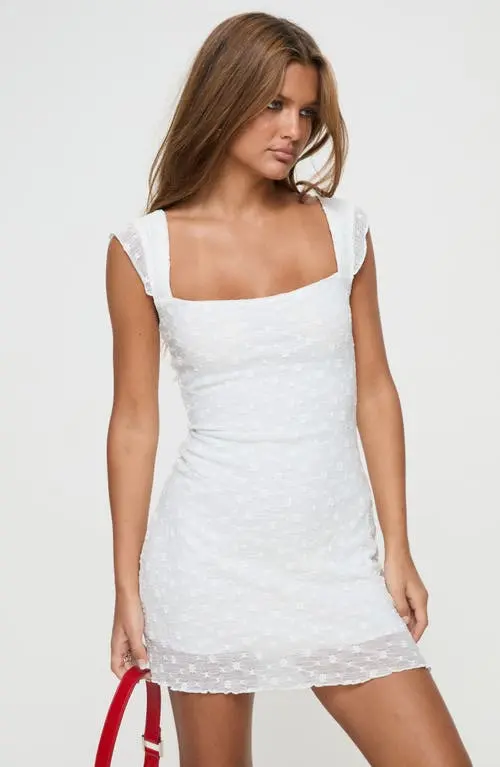 Princess Polly Lanchester Cap-sleeve Mini Dress - White