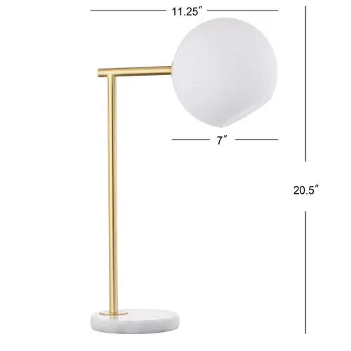 JONATHAN Y Charles Contemporary Modern Metal/marble Led Table Lamp - Gold