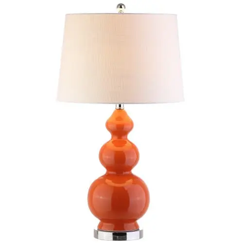 JONATHAN Y Bowen 27.5" Contemporary Transitional Ceramic Gourd Led Table Lamp - Coral