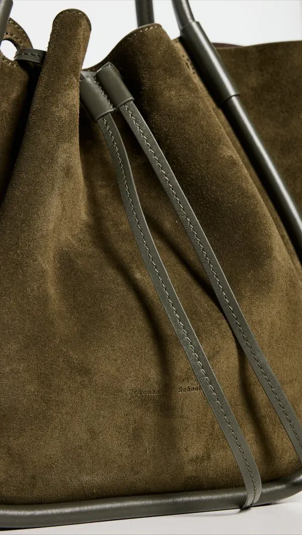 Proenza Schouler Large Ruched Suede Tote - Olive