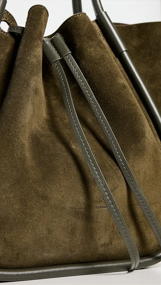 Proenza Schouler Large Ruched Suede Tote - Olive