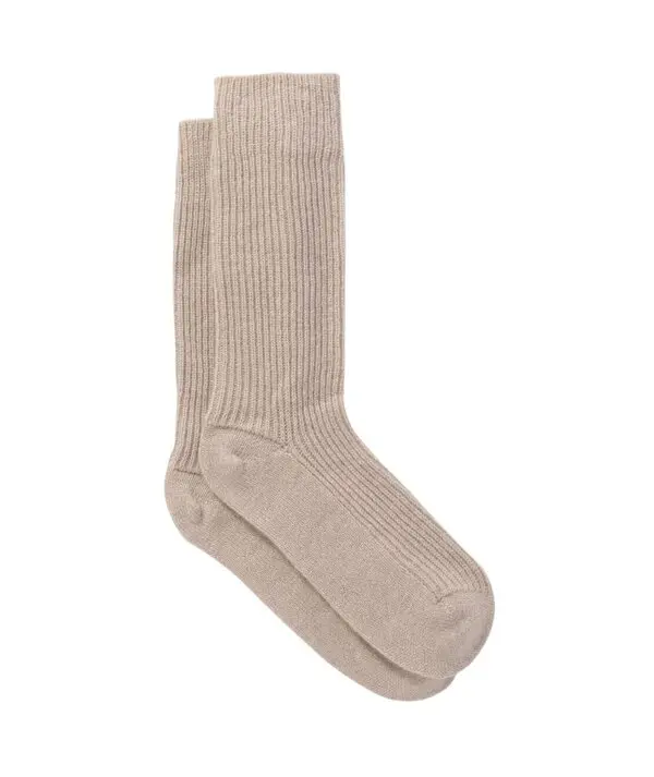 LISA YANG Zera Ribbed Cashmere Socks - Neutrals