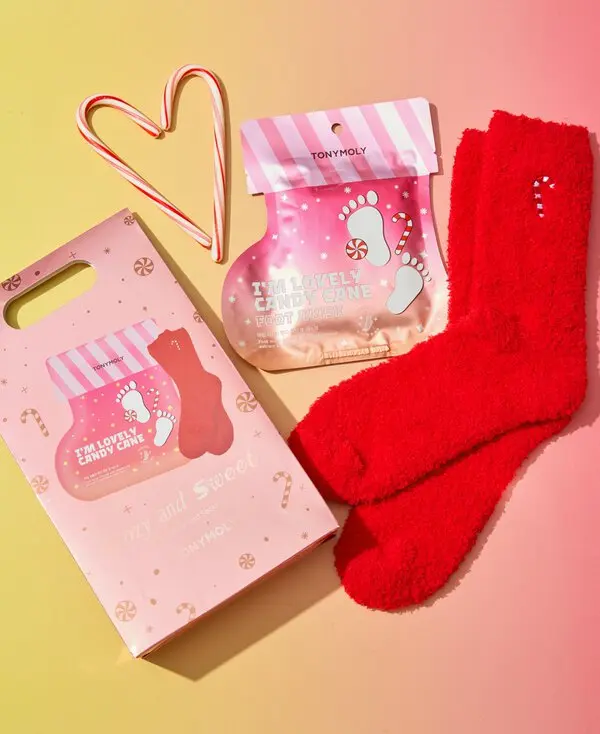 TONYMOLY 2-pc. Candy Cane Foot Mask & Socks Set