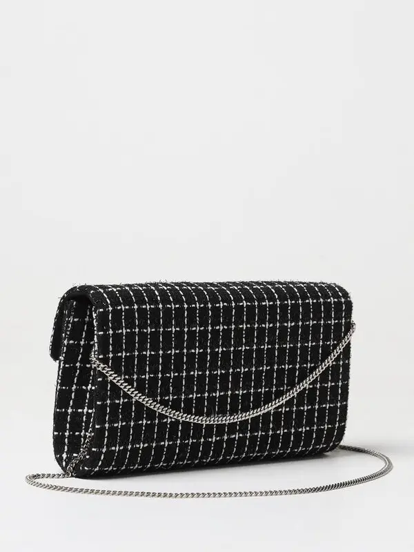 ROGER VIVIER Embellished Tweed Clutch With Metal Chain