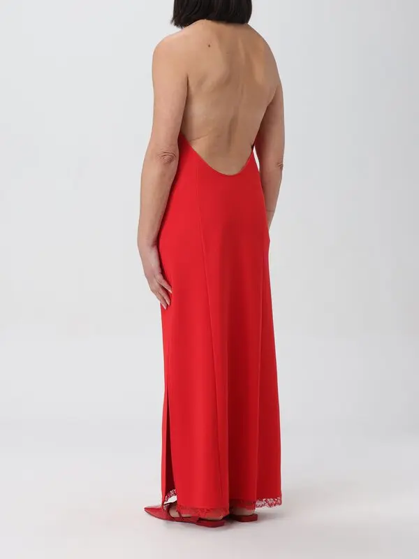 Moschino Halterneck Maxi Dress With Lace Trim