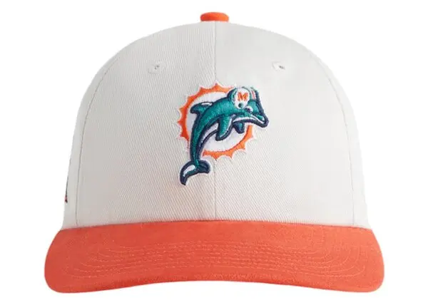 Kith X Nfl 47 Miami Dolphins Franchise Long Sleeve Profile Cap - Clementine