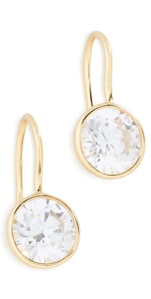 Shashi Bezel Drop Earrings - Gold
