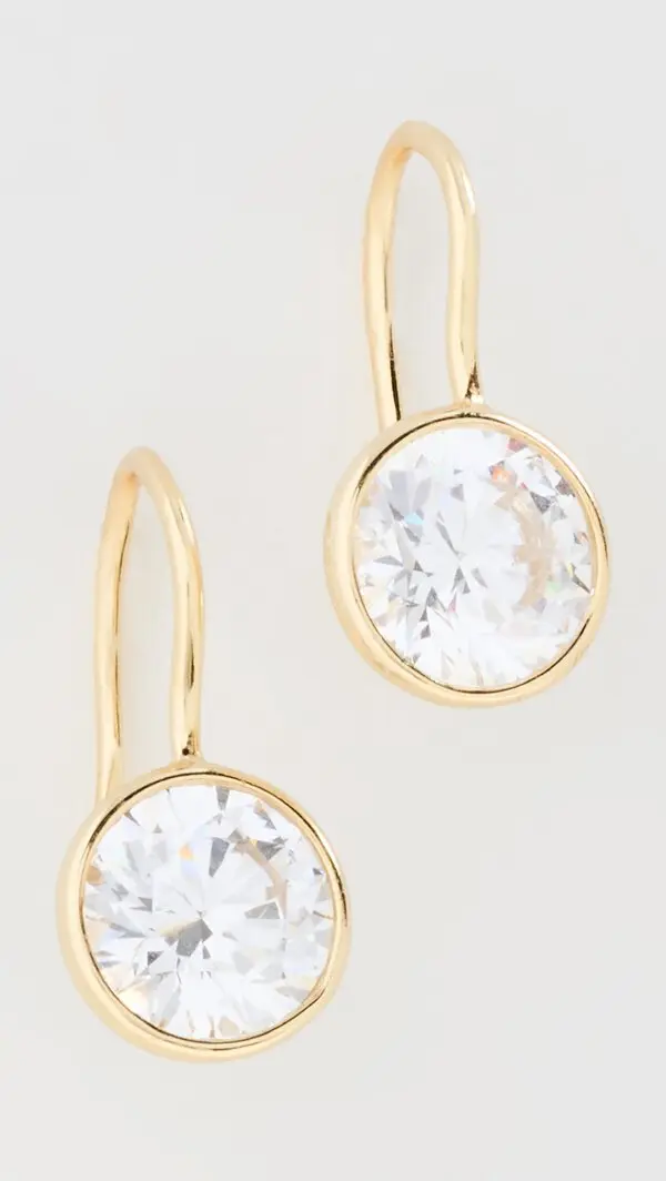 Shashi Bezel Drop Earrings - Gold