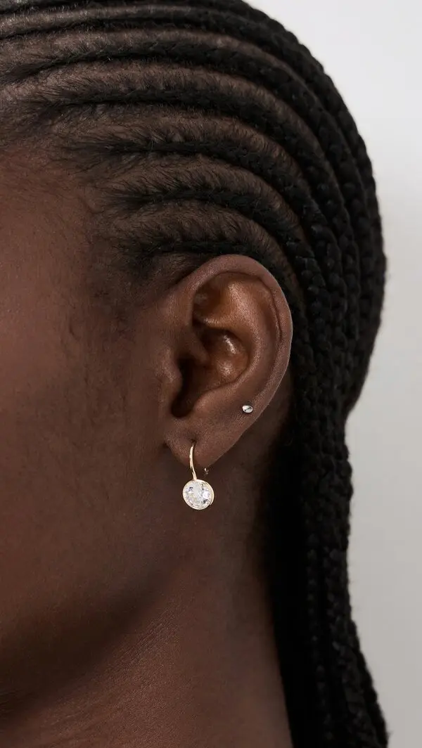 Shashi Bezel Drop Earrings - Gold