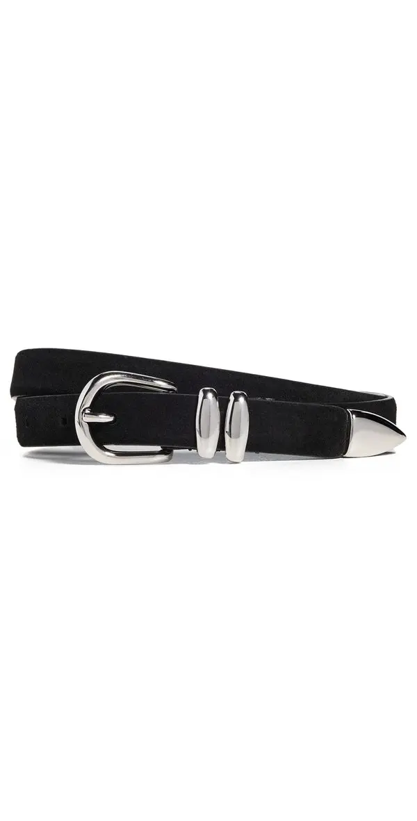 Anderson's Skinny Double Fastener Leather Belt - Black