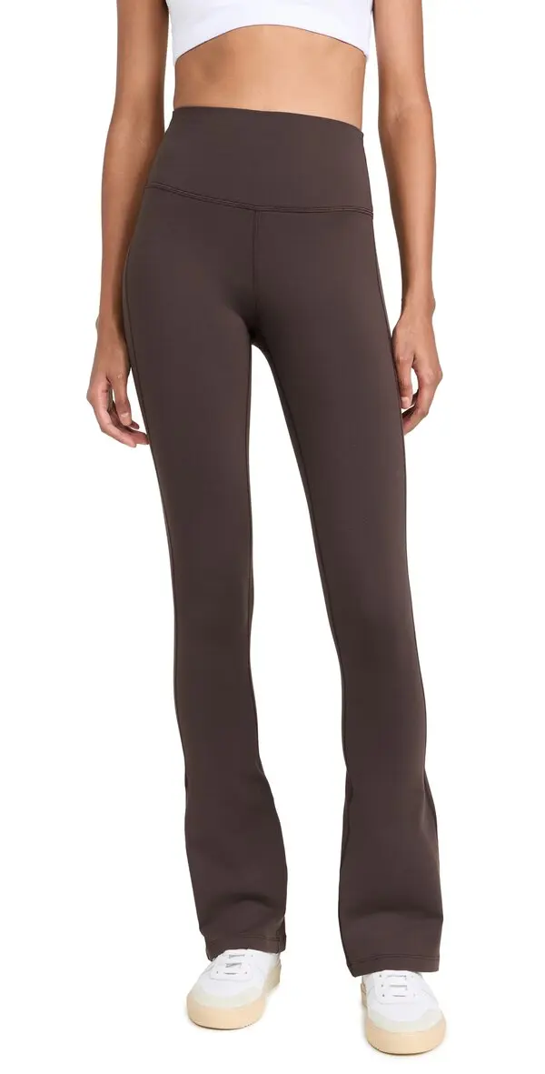 Splits59 Raquel High Waist Supplex Flare Full Leggings - Dark Chocolate