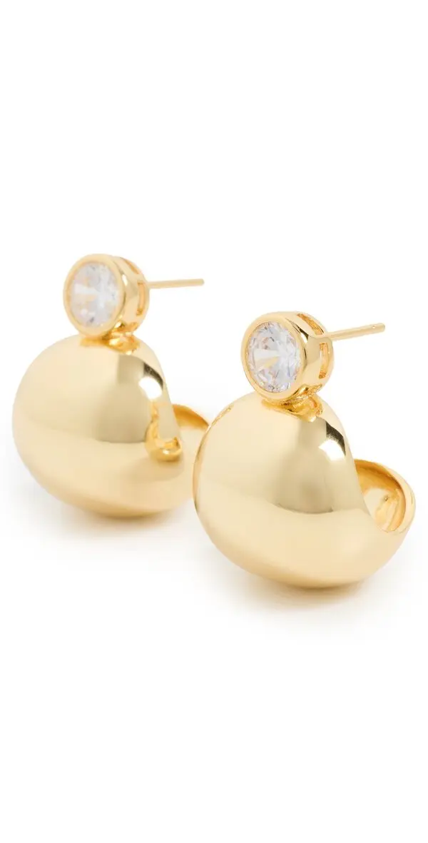 Shashi Bezel Stud Earrings - Gold
