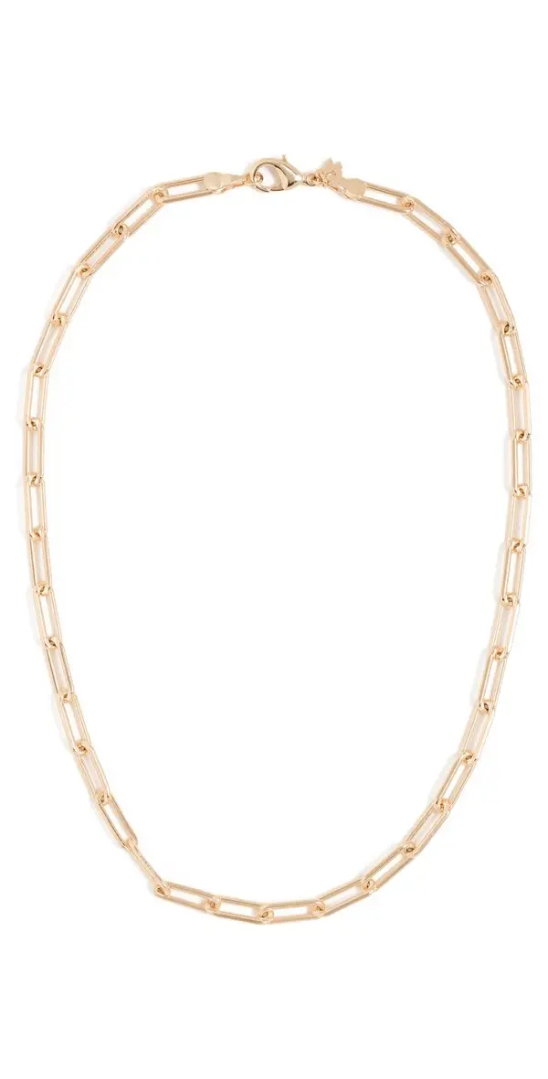 BY ADINA EDEN Paperclip Link Necklace - Gold