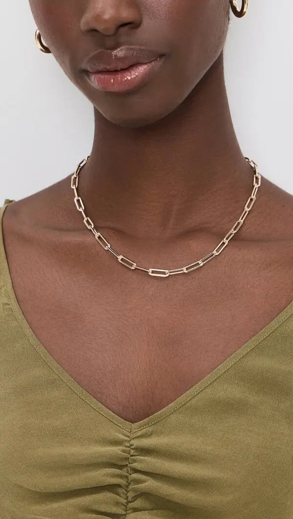 ADINA EDEN Paperclip Link Necklace