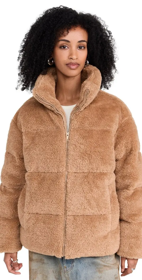UGG Emmalyn Fluff Puffer Jacket - Camel