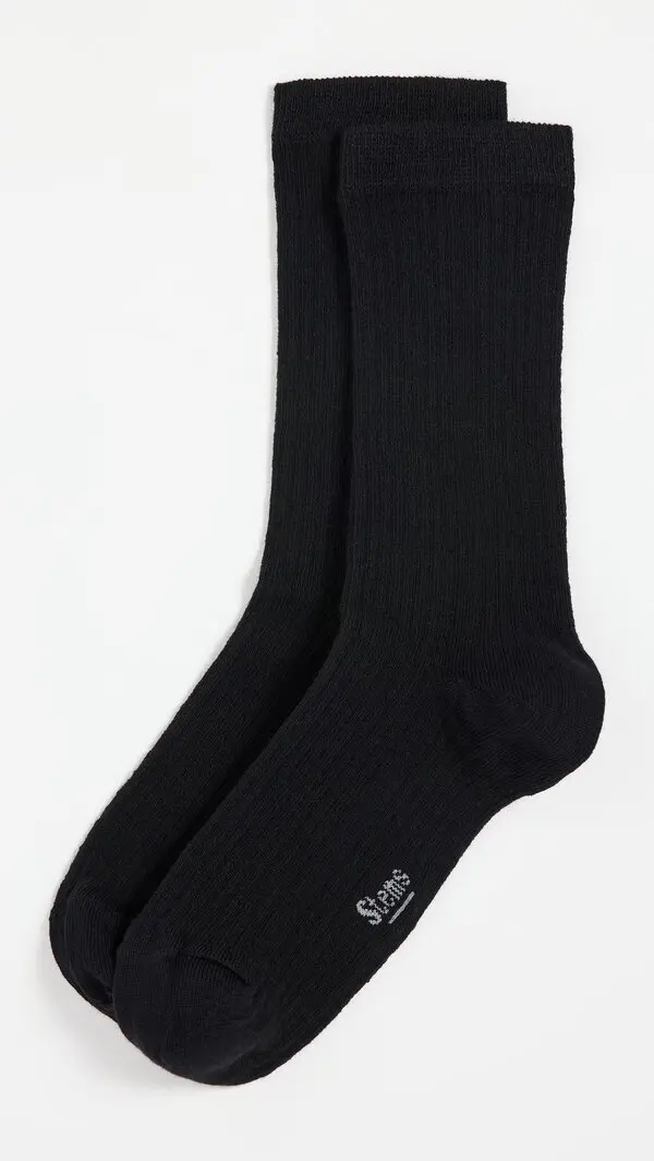 STEMS Cashmere Crew Socks - Black