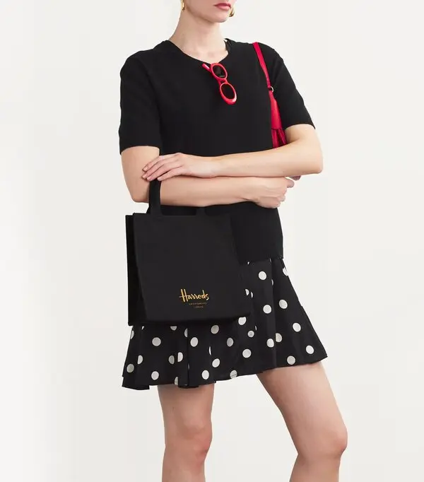 Harrods Small Cotton Logo Tote Bag