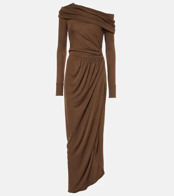 Oscar De La Renta Off-shoulder Gown - Brown