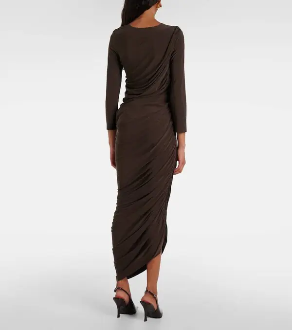Norma Kamali Gathered Jersey Midi Dress