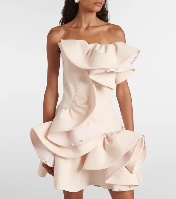 Maticevski Bridal Embellished Ruffled Minidress