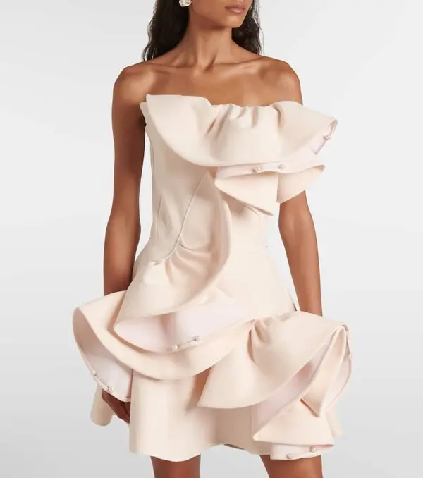 Maticevski Bridal Embellished Ruffled Minidress