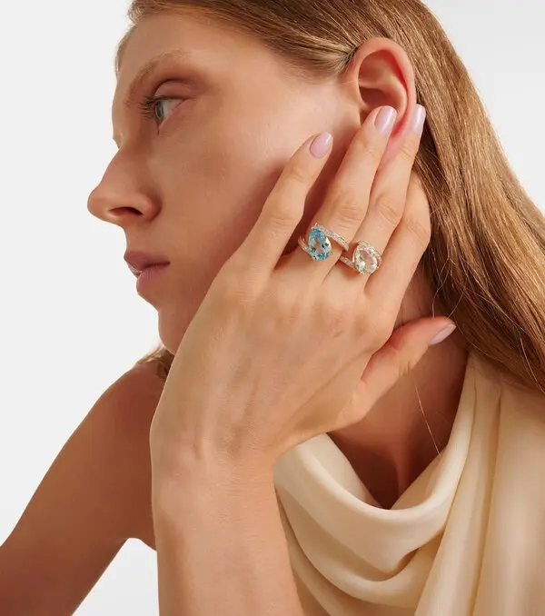 Mateo Ring With Topaz And Diamonds - Gold